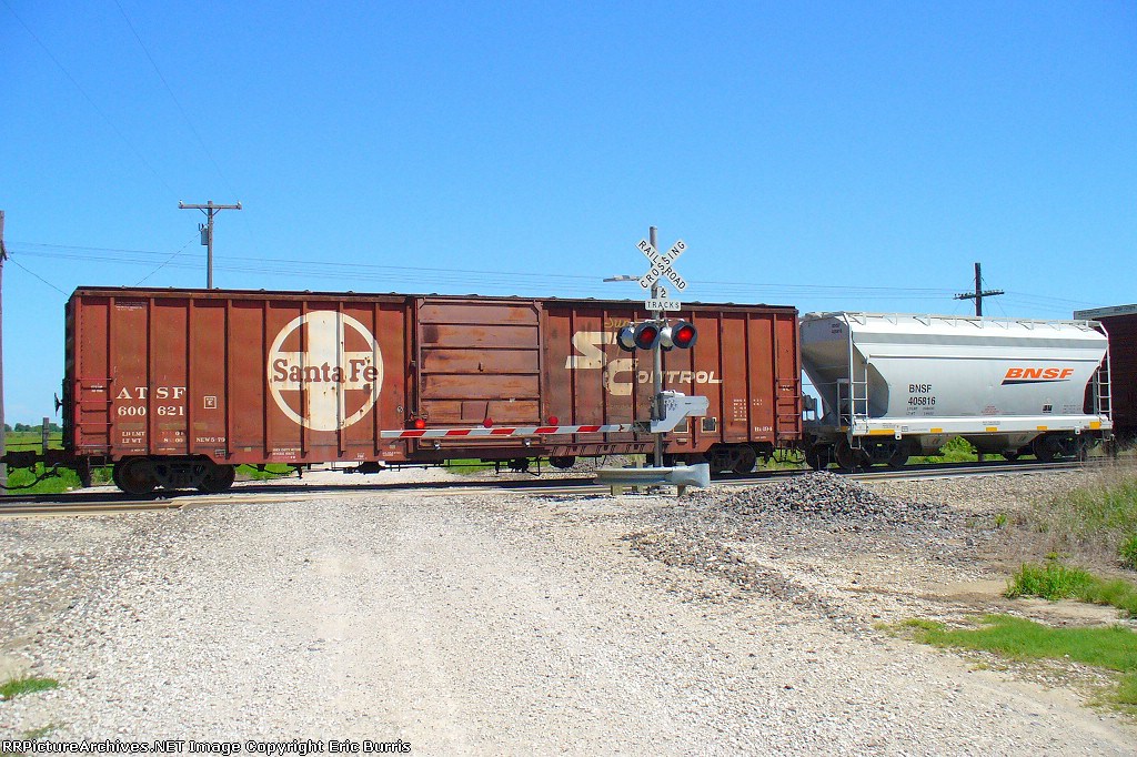 BNSF Hopper and ATSF boxcar